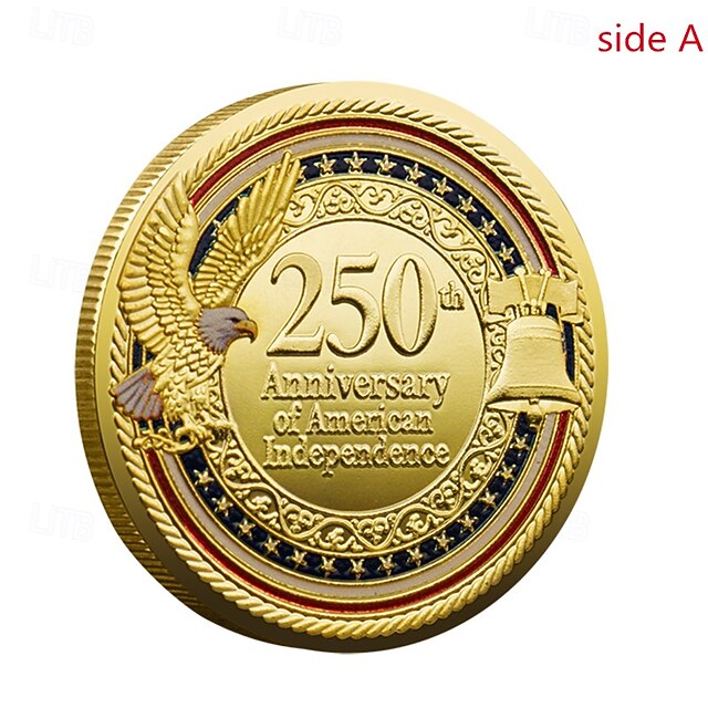 250th Anniversary Commemorative Coins - Golden American Flag & Liberty ...