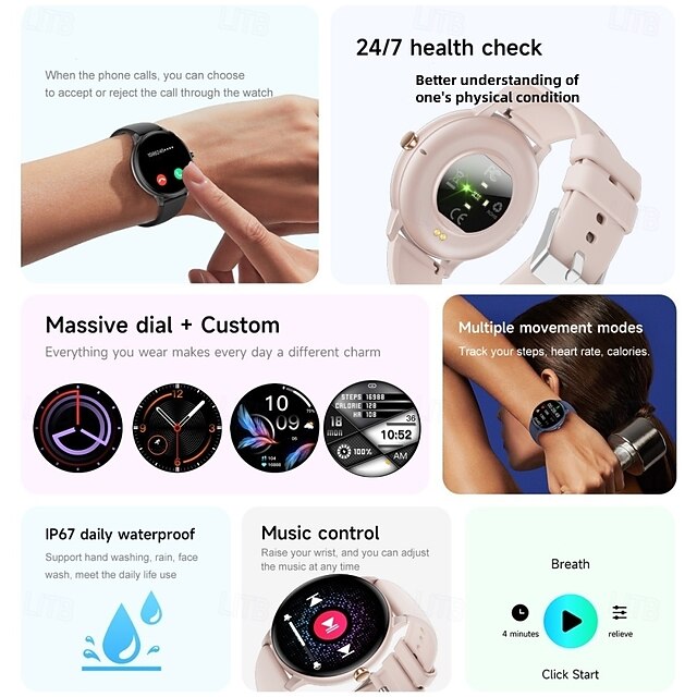 G8 Montre intelligente 1.39 pouce Smartwatch Montre Connectée Bluetooth ...