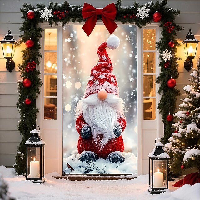 Christmas Posters Door Cover Outdoor Banners Elf Cute 3D Party Dorm Teens Room College Dorm Guys ...