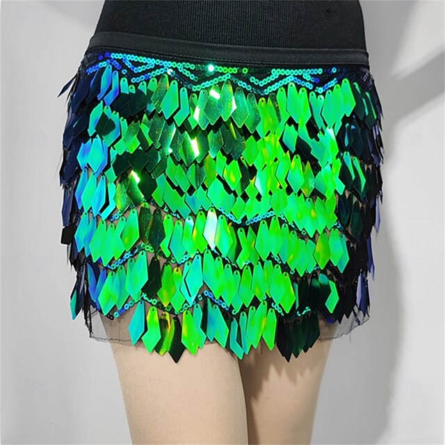 Samba Dancewear Belly Dance Hip Scarf Sparkly Sequin Fringe Belly ...