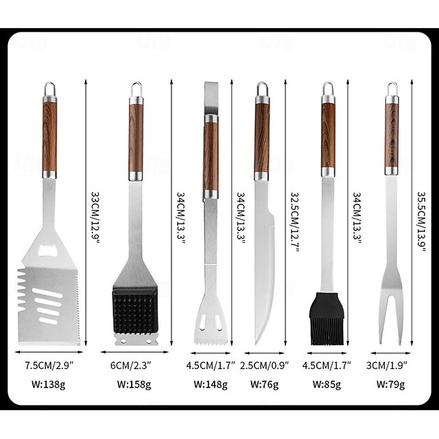 Stainless Steel Aluminum Box Combination Barbecue Set BBQ Utensils ...