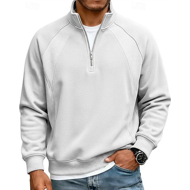 Men's Polo Shirts Quarter Zip Polo Daily Wear Date Quarter Zip Long ...