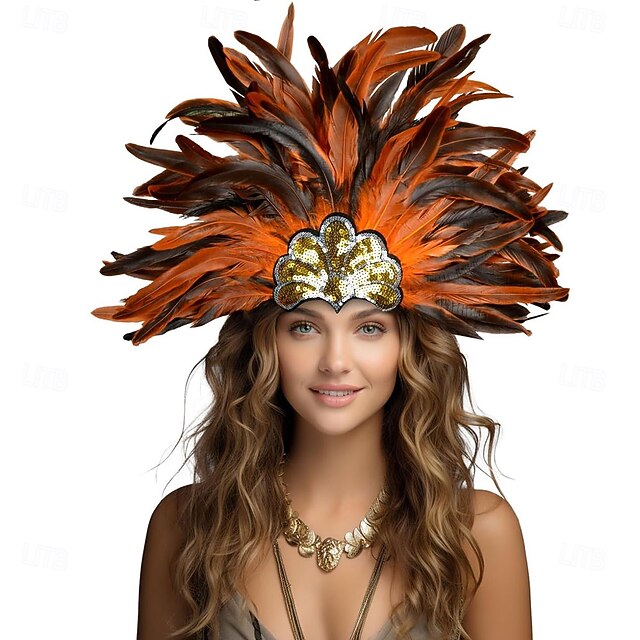 Carnival 2026 Rio Carnival Samba Accessories Peacock Blue Green Feather ...