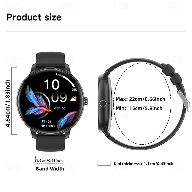 G8 Montre intelligente 1.39 pouce Smartwatch Montre Connectée Bluetooth ...