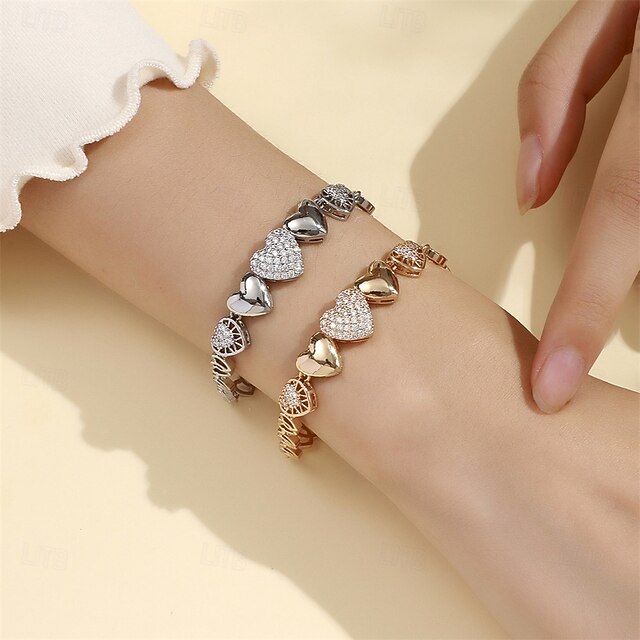 Cubic Zirconia Classic Geometrical Sweet Heart Elegant Personalized ...