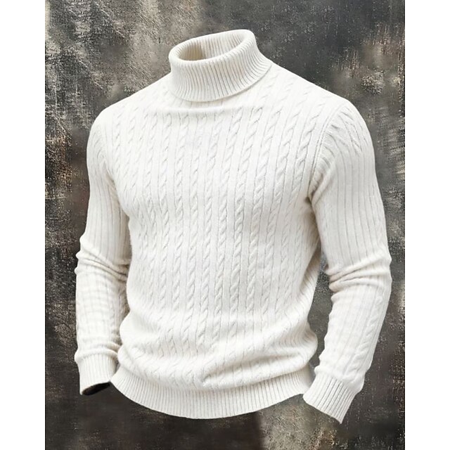 Homme Pull Pull Tricoté Côtelé Tricoter Hauts Réguliers Tricoté Couleur ...