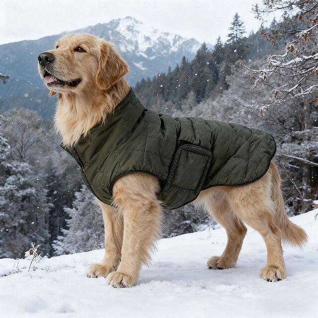 Warm Dog Coat Dog Jacket Waterproof Puppy Winter Coat with Buckles ...