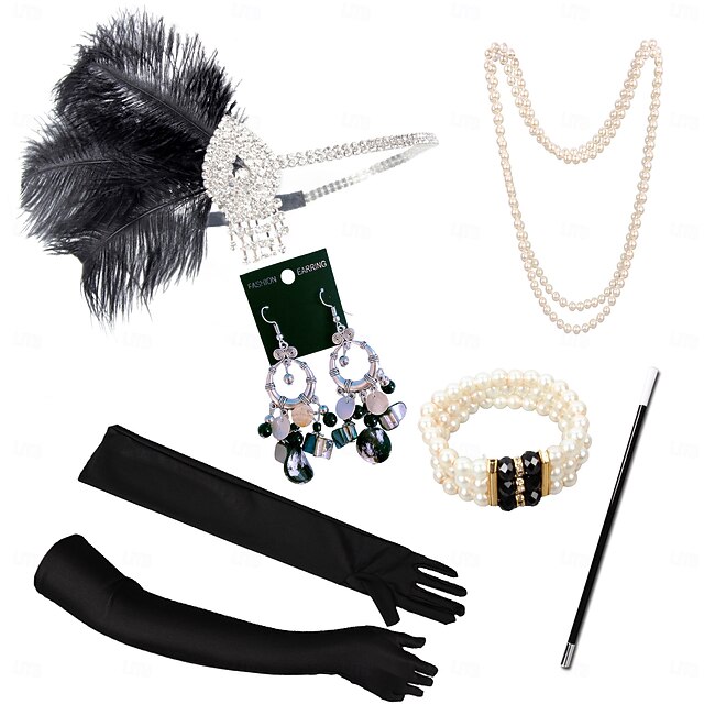 Set Retro Vintage Roaring 20s 1920s Flapper Headband Headwear ...