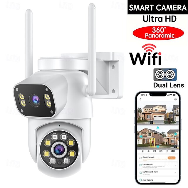 Outdoor Surveillance Camera 360 Pan-Tilt WiFi 4MP Full HD Audio/Visual ...