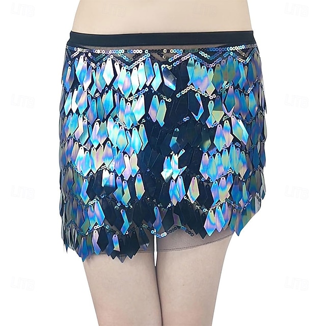 Samba Dancewear Belly Dance Hip Scarf Sparkly Sequin Fringe Belly ...