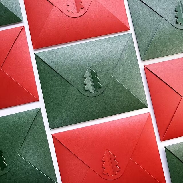 20-Pack Christmas Tree Envelopes — Handmade Holiday Envelopes (6.35" × ...