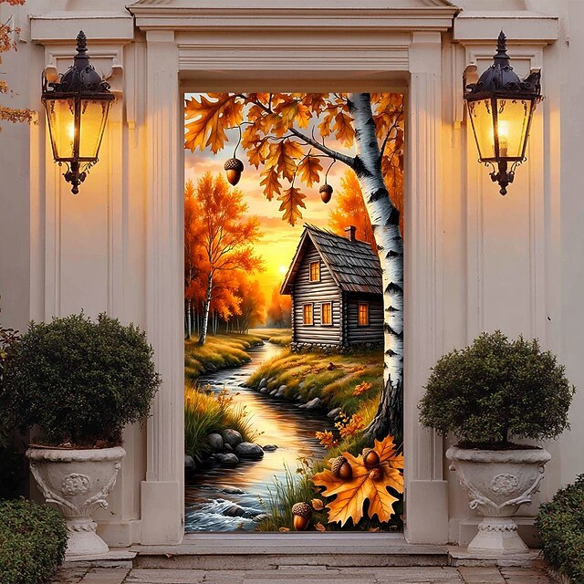Posters Door Cover Outdoor Banners Autumn Scenery Cute 3D Party Dorm ...