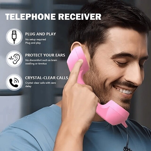 Retro Phone Handset Type C Wired Receiver for Smartphone Classic ...