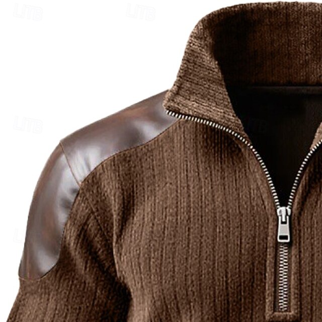 Homme Sweat-shirt Sweat à capuche Sweat-shirt quart de fermeture éclair ...