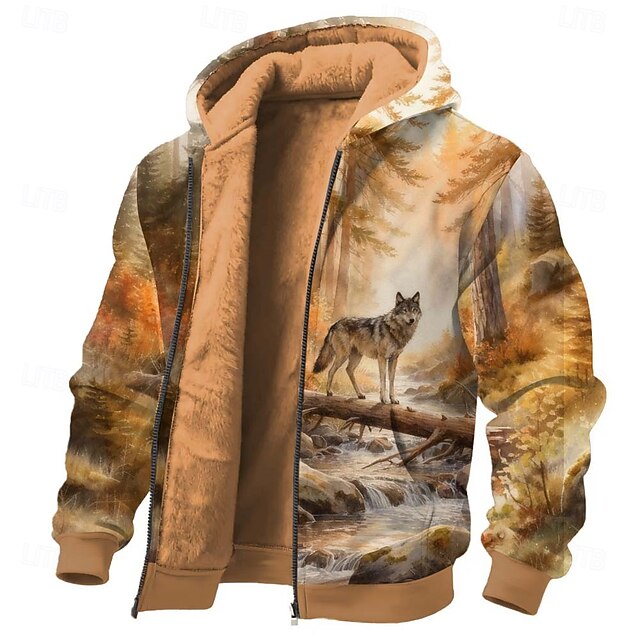 Men's Deer Fleece Hoodie Jacket Sweatshirt Classic Military Hunting ...