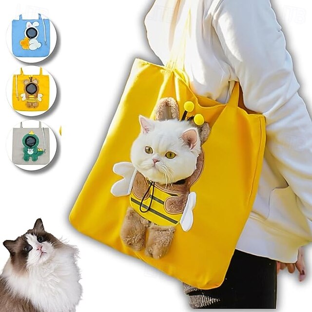 Cat Carrier Out Shoulder Bag Novelty Hands Free Sided Show Head Cat ...