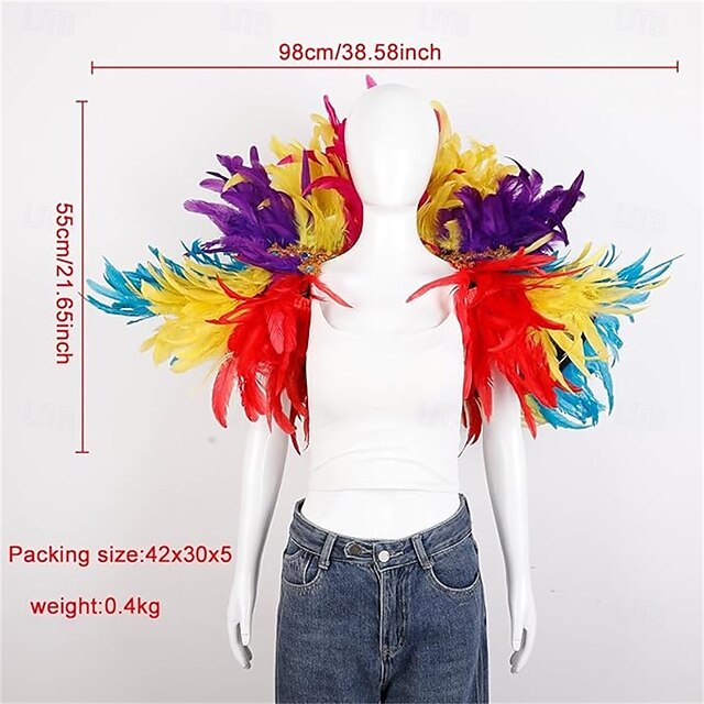 Carnival 2026 Rio Carnival Samba Accessories Colorful Feather Shoulder ...
