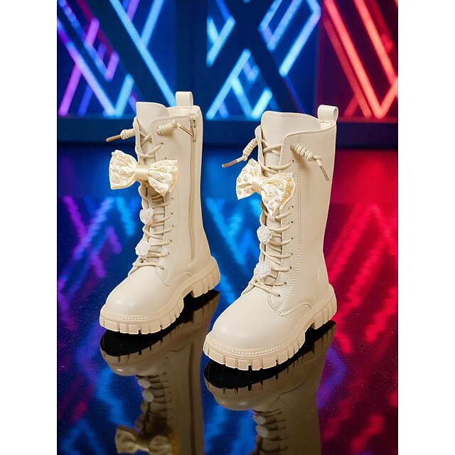 Kid's Korean Idol Inspired Pop Star Costume Shoes - White Faux Leather ...