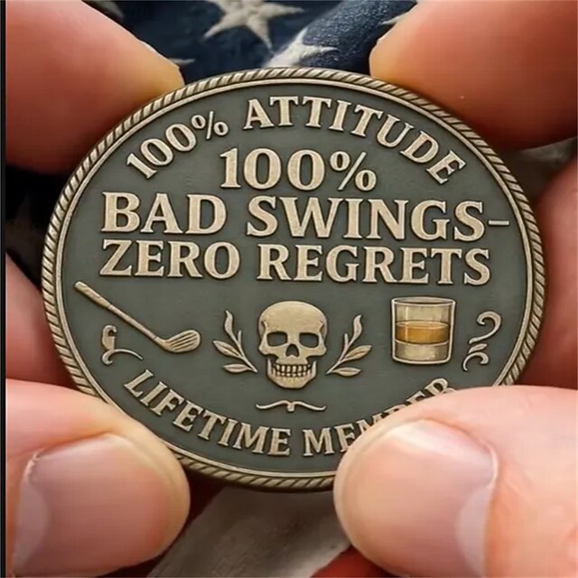Over Par Old Bastards Golf Coin, Funny Golf Challenge Coin for Men with ...