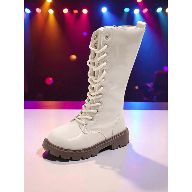 Kid's Korean Idol Inspired Pop Star Costume Shoes - White Patent ...