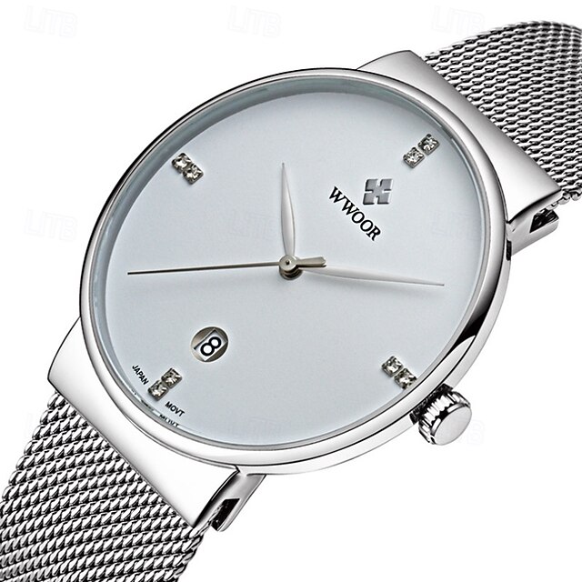 Orologio da uomo di marca top wwoor, orologio da uomo in acciaio ...