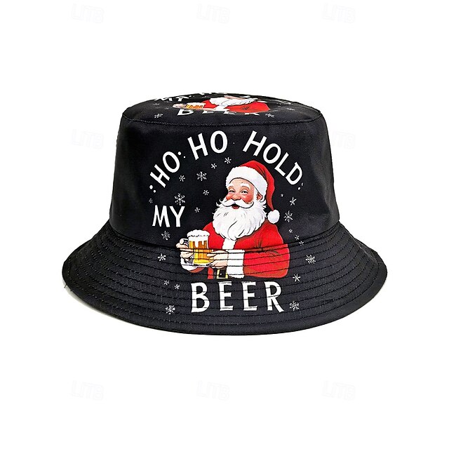 Women's Christmas Bucket Hat, Polyester Material, Festive Santa and ...
