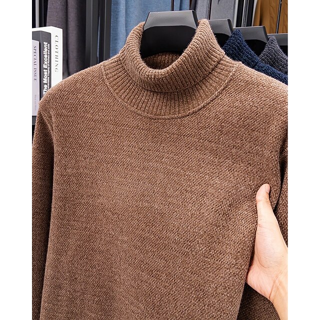 Men's Pullover Sweater Jumper Fleece Sweater Knit Sweater Ribbed Knit ...