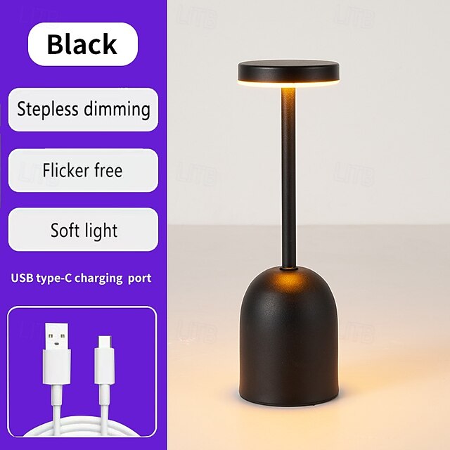 Rechargeable Cordless LED Table Lamps Touch Sensor Light, 3-Levels ...