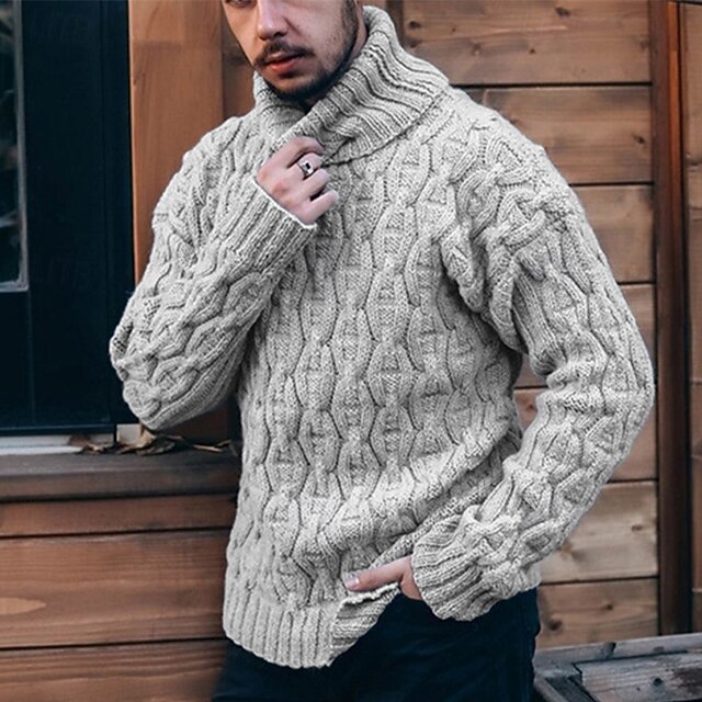 Men's Cable Knit Jumper Sweater Pullover Sweater Jumper Cable Knit ...