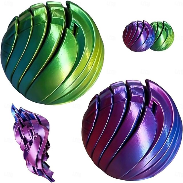 3D Printing Ball Fidget Toys, Gear Sphere Fidget Toy Twistable Liquid ...