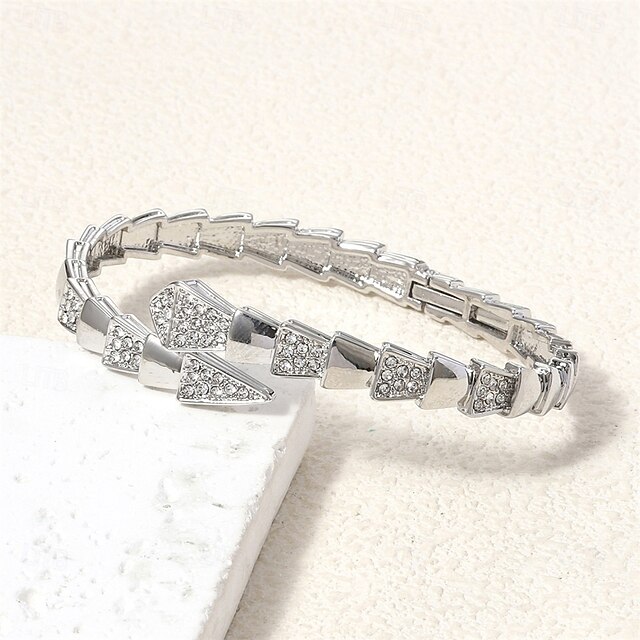 Zircon Retro Snake Elegant Fashion Personalized Trendy Chrome Bracelet ...