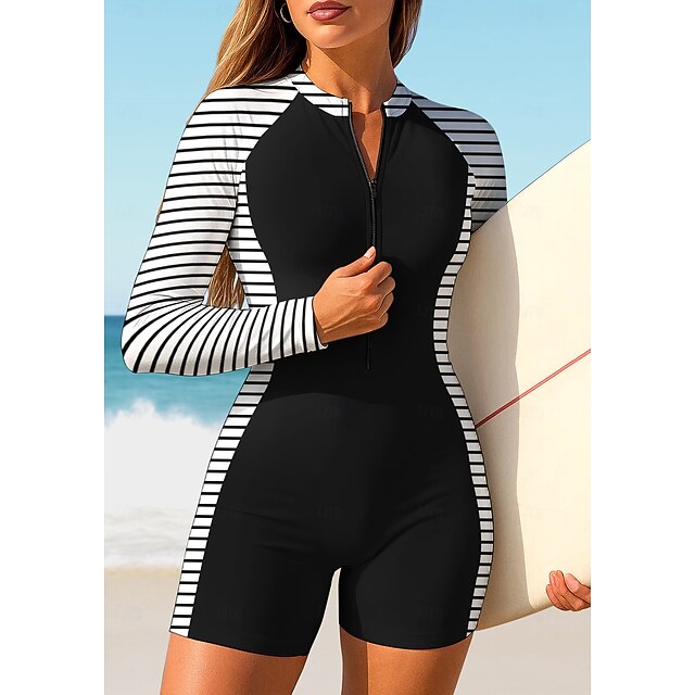 Women's Rash Guard One Piece Surfing Suit Bathing Suit Geometric ...