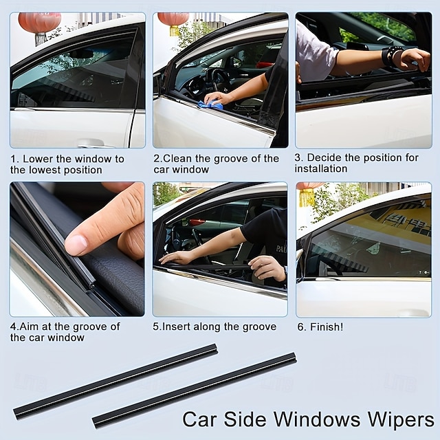 4 Car Side Window Wipers - Left Side Snow and Dirt Removal Clear Driver ...