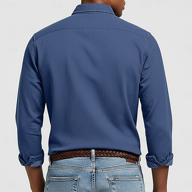 Voor heren Overhemd Popover-shirt Button-down overhemd Normaal shirt ...