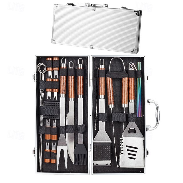 Stainless Steel Aluminum Box Combination Barbecue Set BBQ Utensils ...