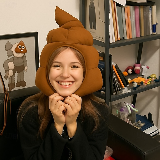 Funny Poop Headgear Plush Cartoon Hat Cute Kawaii Oversized Costume ...