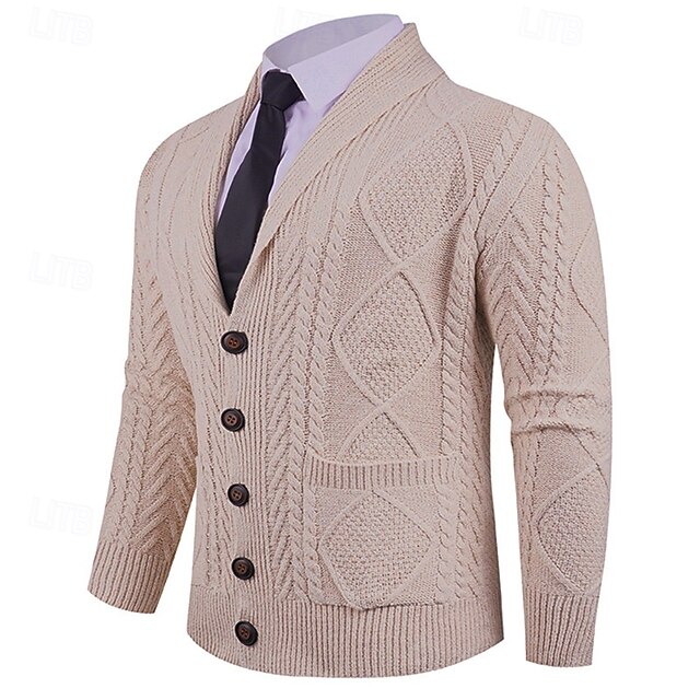 Homme Pull Gilet Cardigan Côtelé Torsadé Tricoter Hauts Réguliers ...