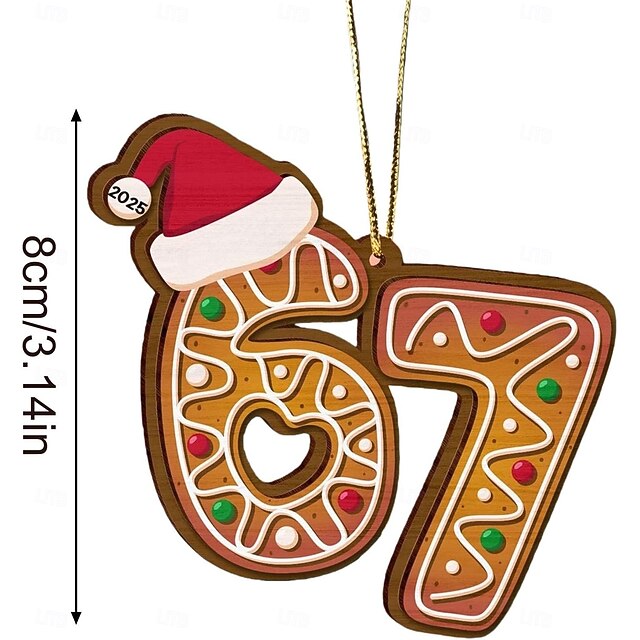 Christmas 67 Meme Acrylic Ornament, Six Seven Funny Xmas Holiday ...