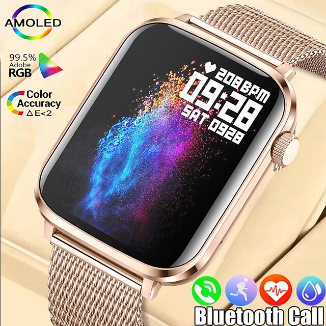 New 1.85 inch AMOLED Bluetooth Call Smart Watch Women Custom Dial ...