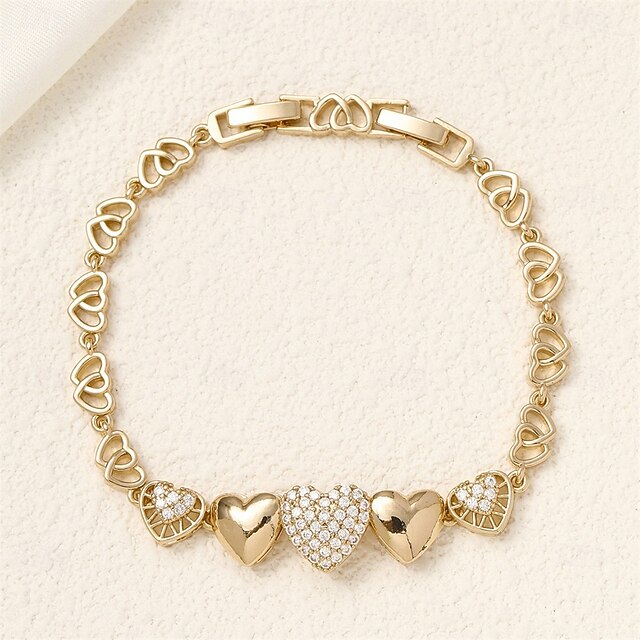 Cubic Zirconia Classic Geometrical Sweet Heart Elegant Personalized ...