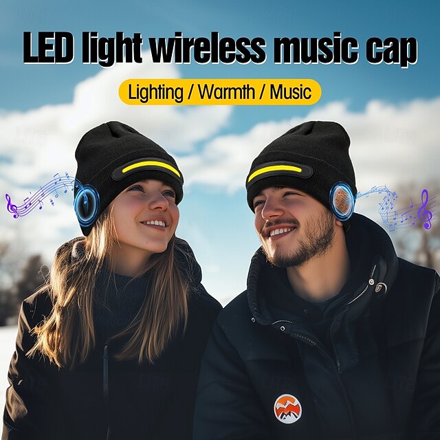 Wireless Bluetooth Music Knitted Hat New Outdoor LED Lighting Luminous ...