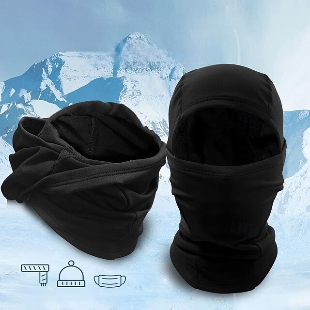 3-in-1 Beanie Hat Neck Warmer Face Cover Winter Cycling Mask Black ...