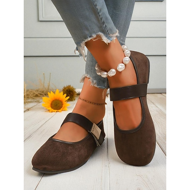 Ballerines Mary Jane marron larges pour femmes – chaussures ...
