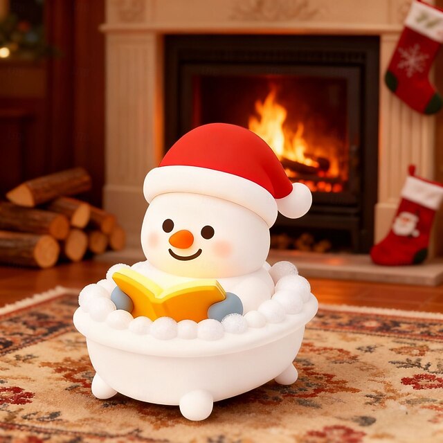 Christmas Bathing, Sharp Nose, Wearing Christmas Hat, Reading, Snowman ...