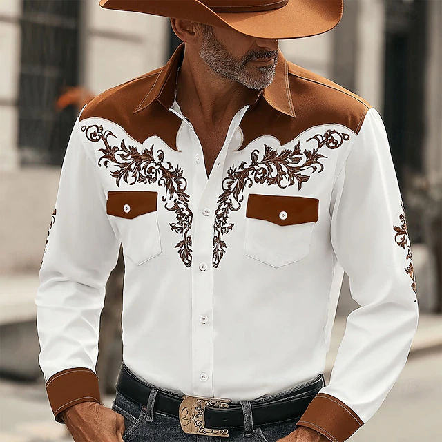 Homme Imprimé Floral Ethnique Fleurs Chemise Chemise Western Chemise de ...