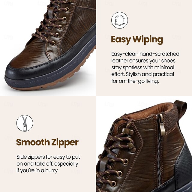 Men's Boots Biker boots Retro Hiking Walking Vintage Classic Casual ...