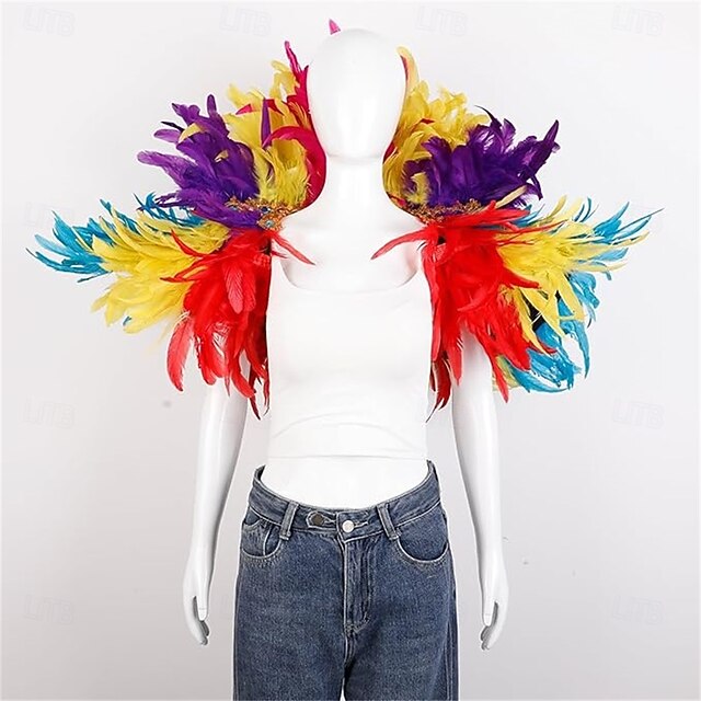 Carnival 2026 Rio Carnival Samba Accessories Colorful Feather Shoulder ...