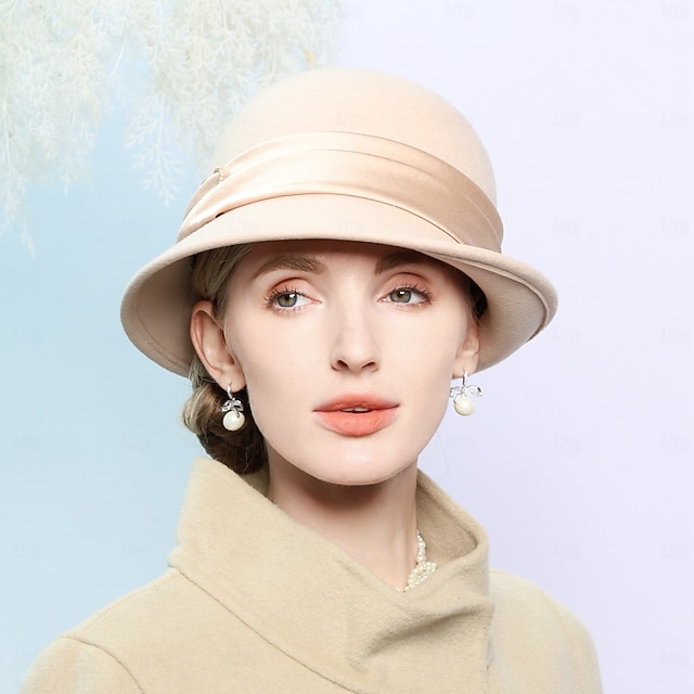 Hats 100% Wool Bowler / Cloche Hat Fedora Hat Wedding Ladies Day ...