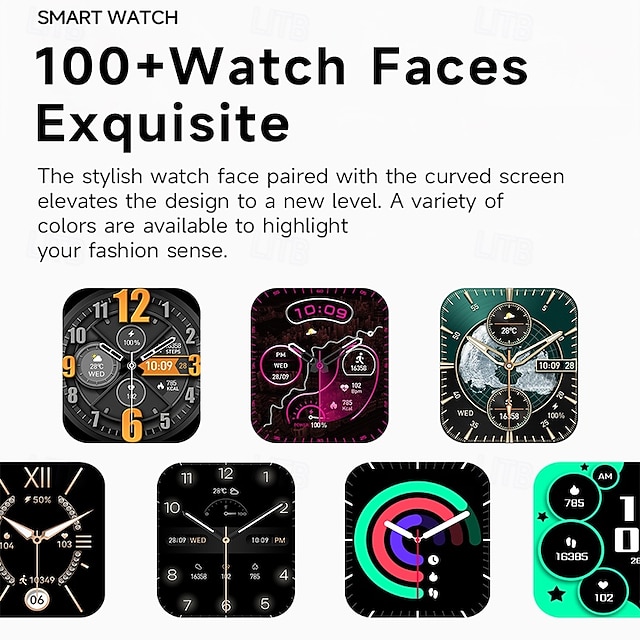 New 1.85 inch AMOLED Bluetooth Call Smart Watch Women Custom Dial ...