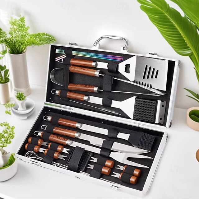 Stainless Steel Aluminum Box Combination Barbecue Set BBQ Utensils ...